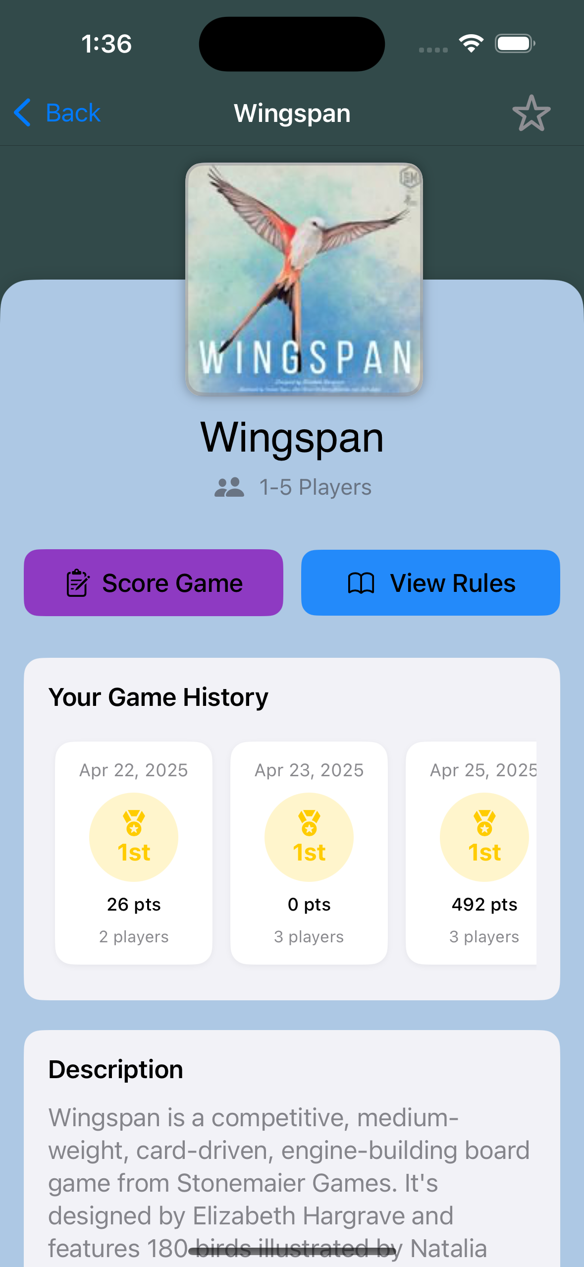 Scoreboard - Board Game & Card Game Score Tracker